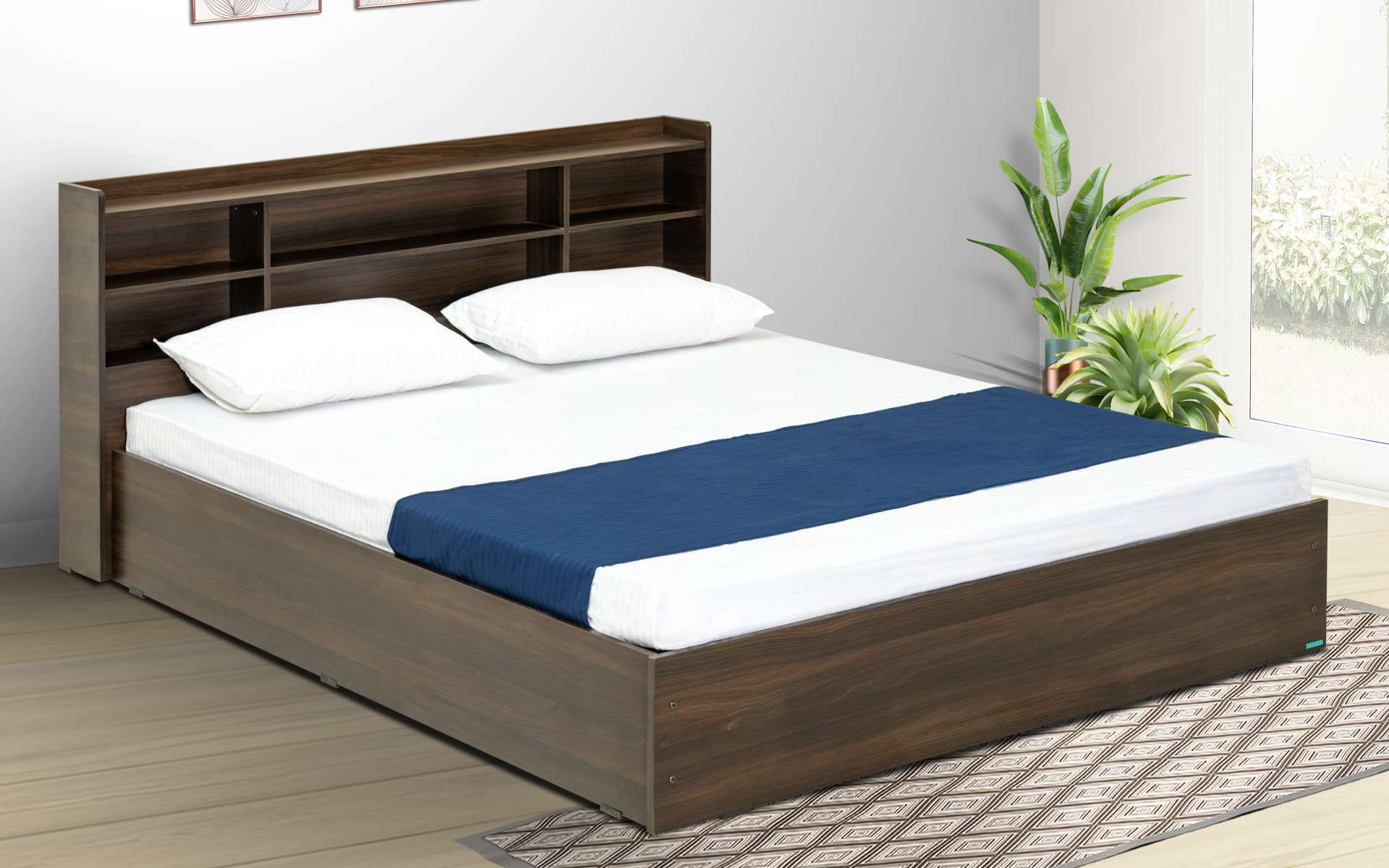 Simple Double Bed Designs Double Bed Alpha 6x6 — NoBroker Furniture