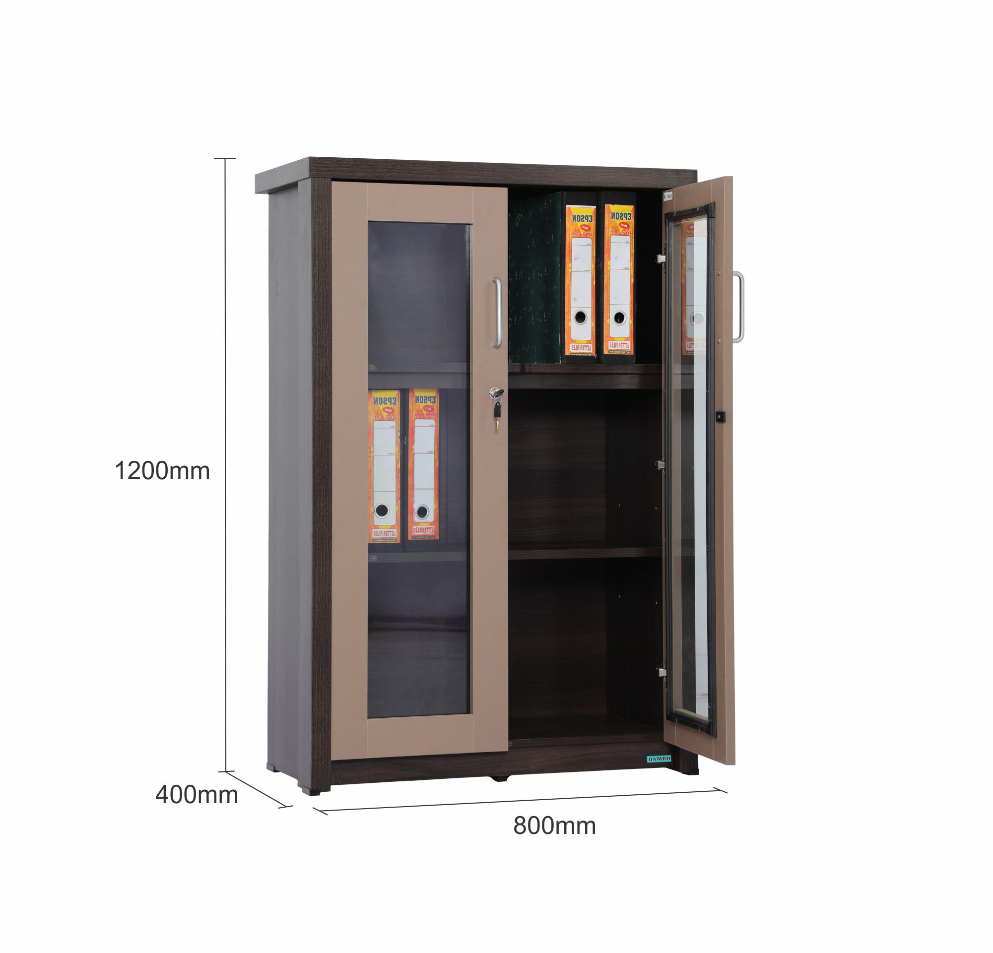 Spiffy Cupboard With 2 Half Glass Doors | Damro